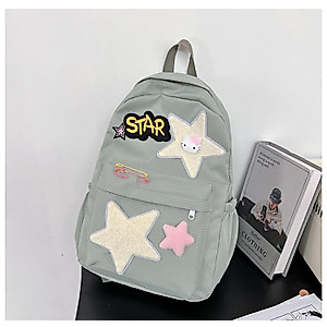 Cute Backpack for Women Men, Kawaii Y2K Grunge Trendy Colorful Harajuku Hiking Travel Backpack Aesthetic Backpack (Green)