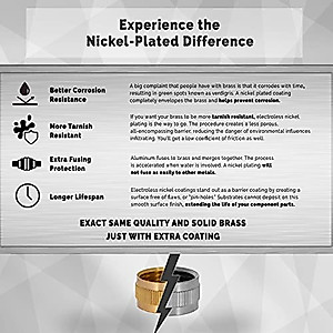 Morvat Garden Hose Cap, Female Garden Hose Plug, Nickel Plated Brass Outdoor Faucet Cap, 3/4" Threading, 4 Pack, Includes 8 Extra Rubber Washers