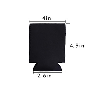 EYAKEG Blank Beer Can Cooler Sleeves (4-Pack) Bulk Sublimation Blanks for Vinyl Plain Collapsible Foam Can Sleeves Coolers for Soda Cans & Bottles Black