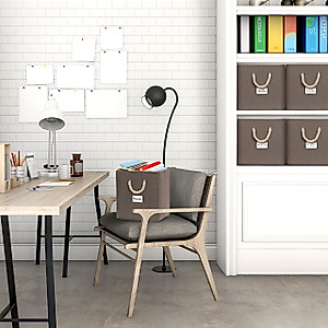 Simple Houseware 4 Pack Cube Storage Bin With Braided Handles, Brown