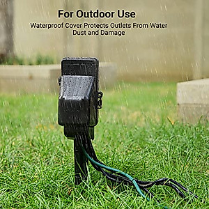 DEWENWILS WiFi Outdoor Outlet Timer, Smart Yard Stake Plug with 6 Outlets, Remote& Voice Control, Waterproof Power Stake Timer with 6Ft Cord, Alexa& Google Assistant Compatible, 1875W/15A, FCC Listed