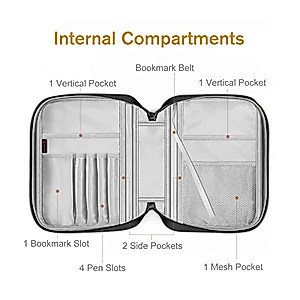 FINPAC Black Bible Cover w/Bible Verse Bookmarks for Women Men