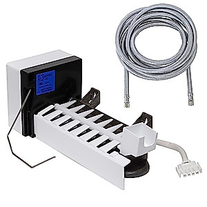 KITCHEN BASICS 101: 241798224 Ice Maker Replacement for Electrolux & Frigidaire Refrigerators 241642511 241798201 241798231 & 10 Foot Universal Ice Maker Flexible Braided Stainless Steel Water Supply