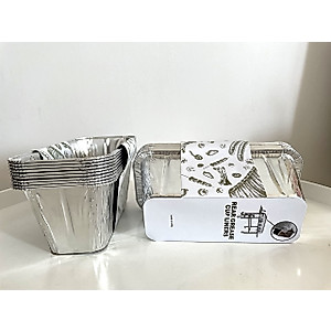 MESTAEK 30 Pack Drip Pans Compatible, 8" x 3.7" x 3" Griddle, Rear Grease Cup, Disposable Aluminum Foil for Baking, Cooking, Heating, Storing, Prepping Food