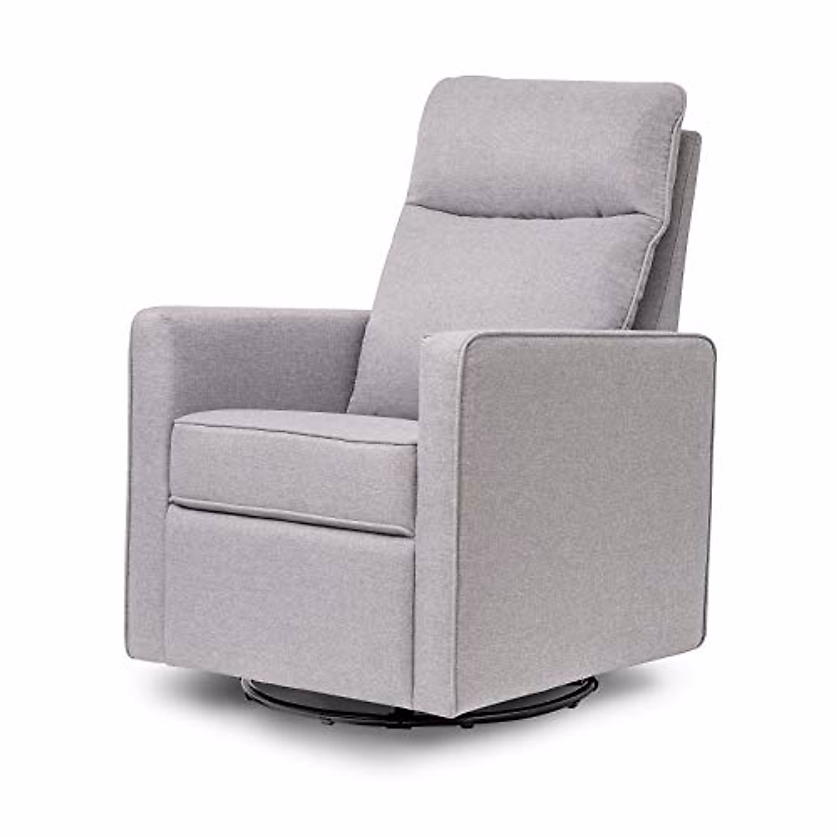 DaVinci Gabby Pillowback Swivel Glider in Polyester, Misty Grey, Greenguard Gold & CertiPUR-US Certified