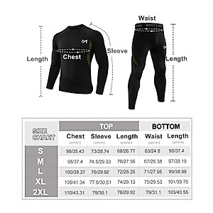 MEETYOO Thermal Underwear, Men's Base Layer,2 Sets Long Johns Lined with Hunting Gear, Black+Black, Small