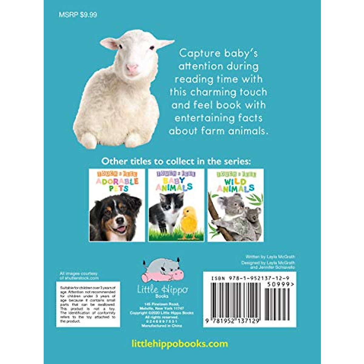 Touch and Feel Farm Animals - Novelty Book - Children's Board Book - Interactive Fun Child's Book
