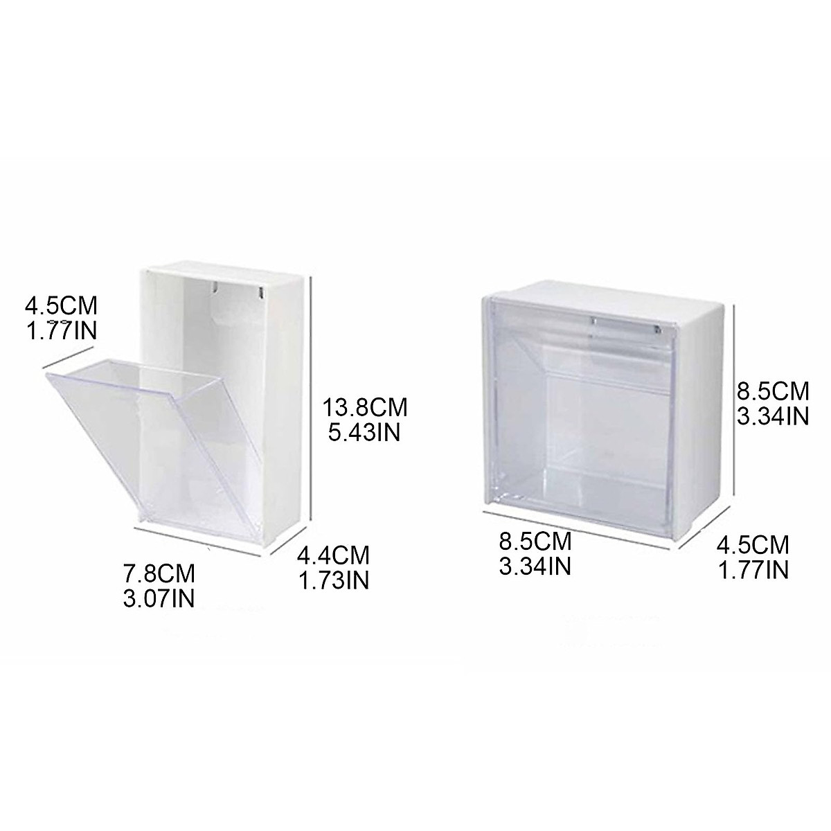 IOOOFU Magnetic Wall Mounted Bathroom Organizer Cotton Pad Holder Makeup Box Plastic Storage Container for Cotton Swabs Jewelry