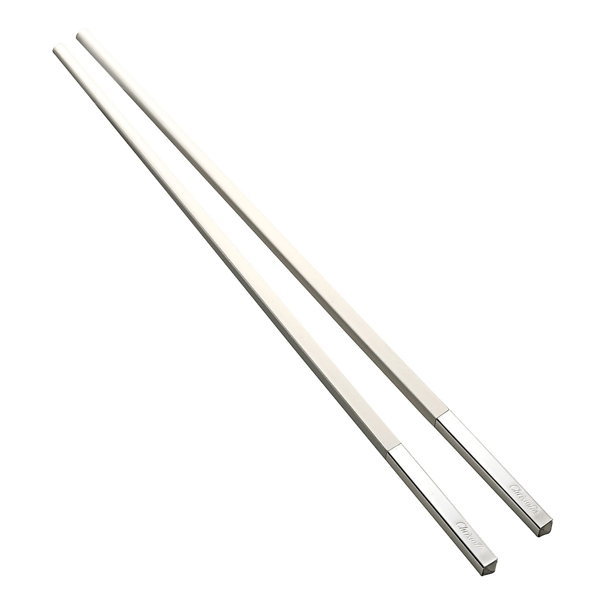 Christofle Uni Silver-Plated White Chinese Chopsticks & Rest #4222742, White/Silver, 9.45 inch Length