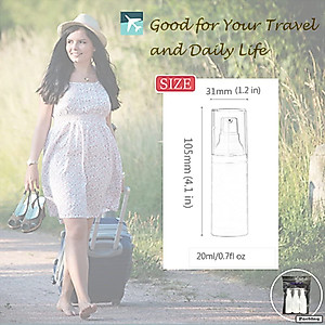 Mild East 3pcs 20ml Sterile Airless Pump Bottle with Funnel Easy to Carry and Fill Matte Lotion Bottles For Travel