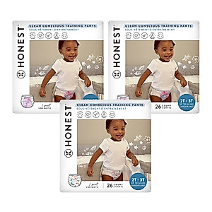 The Honest Company Clean Conscious Training Pants | Plant-Based, Sustainable Diapers | Magical Moments + Butterfly Kisses | Size 2T/3T (34- lbs), 78 Count