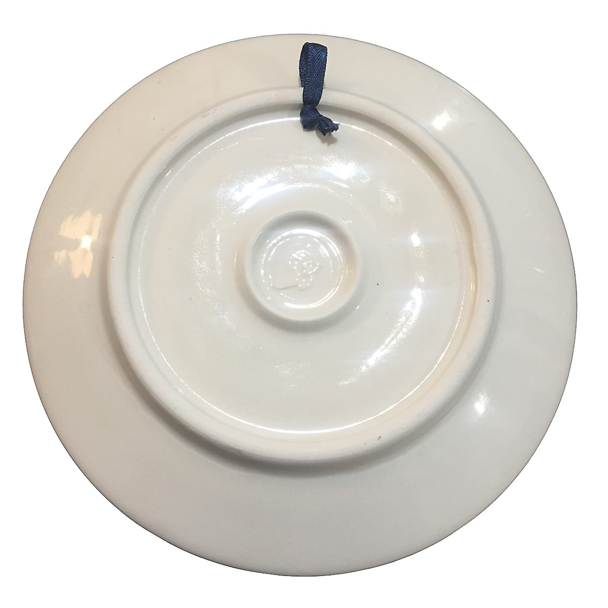 Anka Handcrafts - Christmas Home Decors – Santa with Gifts - Handmade & Handpainted Ceramic Plates with Unique Embossed Surface – w Navy Int. Velvet Case – Christmas for Homes 781