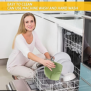 Mepple Microwave Bowl Cozy, Hot Soup Bowl Holders, Multipurpose Potholders for Hot & Cold Foods, Bowl-shaped Containers, Essential Kitchen Utensils Gadgets, Set of 2, Red and Green