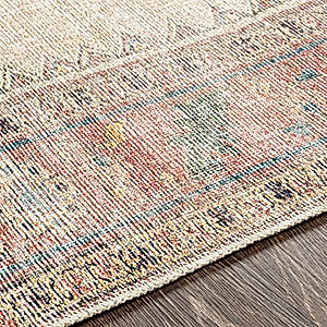 Artistic Weavers Yolanda Vintage Medallion Area Rug,7'10" x 10'2", Sky Blue/Orange