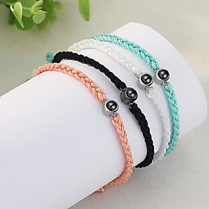 LoraPetid Custom Bracelets with Picture inside Personalized Photo Projection Bracelets for Couples Anniversary Memorial BFF Gifts for Women Men