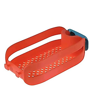 2-in-1 Family Sink Set, Drainage Rack Kitchen Storage, Sink Faucet Drainage Rack, Drain Rack Kitchen Storage Box, Detachable Hanging Faucet (orange)
