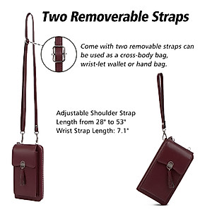 Pearl Angeli Small Crossbody Phone Bag RFID Women Wallet Cellphone Credit Card Purse with Adjustable Shoulder Strap