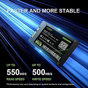 Fikwot FS810 1TB SSD SATA III 2.5" 6GB/s, Internal Solid State Drive 3D NAND Flash (Read/Write Speed up to 550/500 MB/s) Compatible with Laptop & PC Desktop