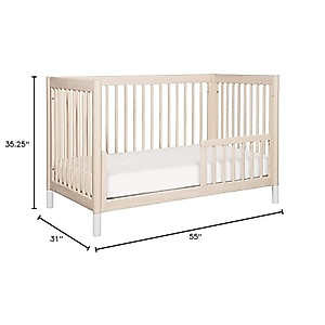 Babyletto Gelato 4-in-1 Convertible Crib with Toddler Bed Conversion in Washed Natural and White, Greenguard Gold Certified