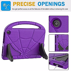 Kids Case for 10in Tablet Not for Samsung iPad 10 inch Tablets(Only 11th Gen, 2021 Release)- Patamiyar Lightweight Shockproof Case with Screen Protector Carring Handle Built-in Stand - Purple