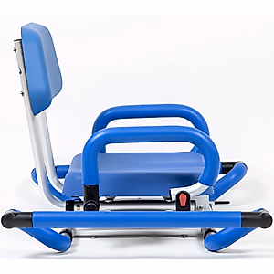 iLIVING ILG-628 Swivel Pivoting Tub-Mounted Shower Chair for Bathtub with Padded Seat, Back and Arms, and Adjustable Mounting Width , Blue