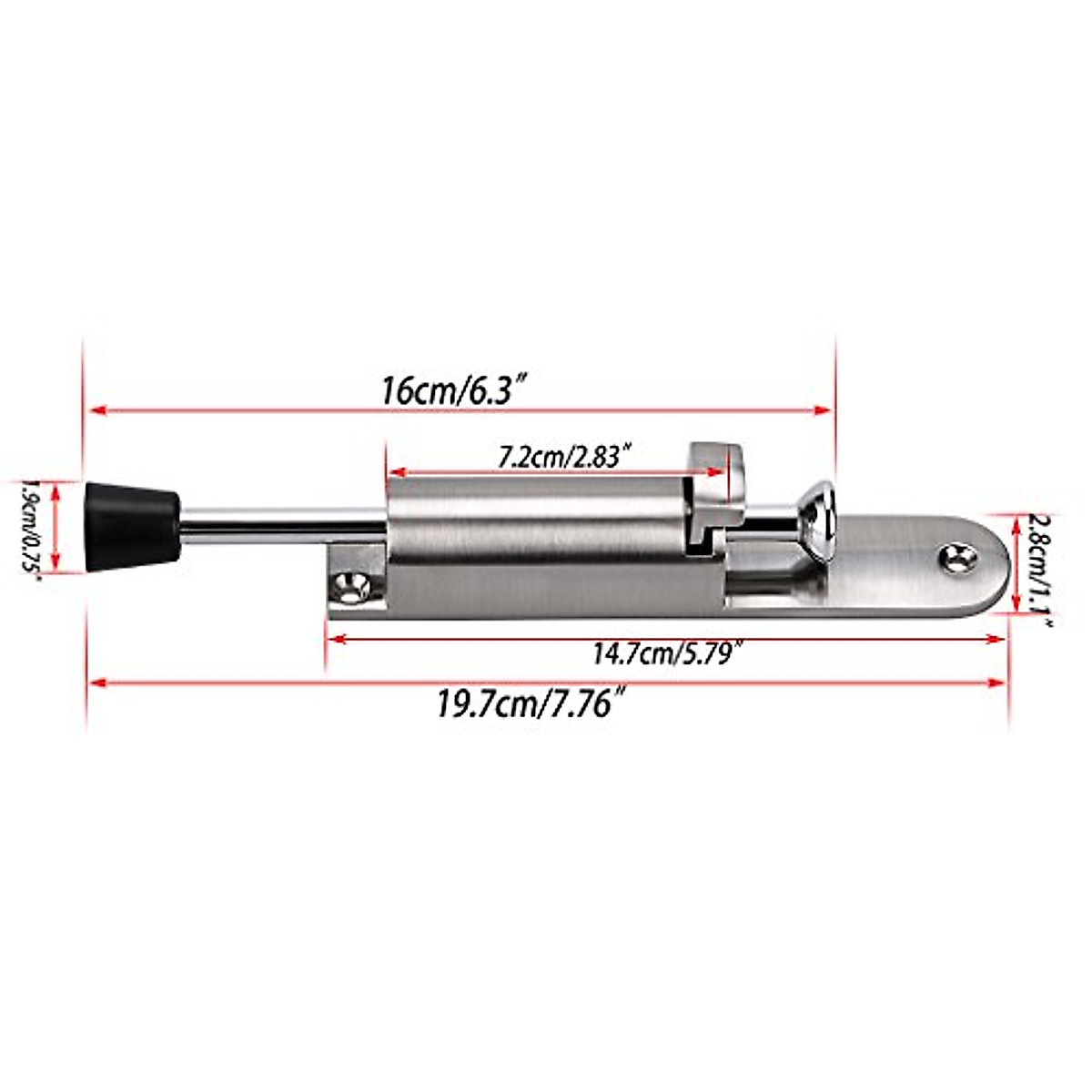 Sumnacon Kickdown Door Stops, Stainless Steel Easy Step Door Stopper, Spring Loaded Telescopic Step On/Off Door Stopper, Adjustable Heavy Duty Door Locks Holder Stop/Release by Foot, Silver