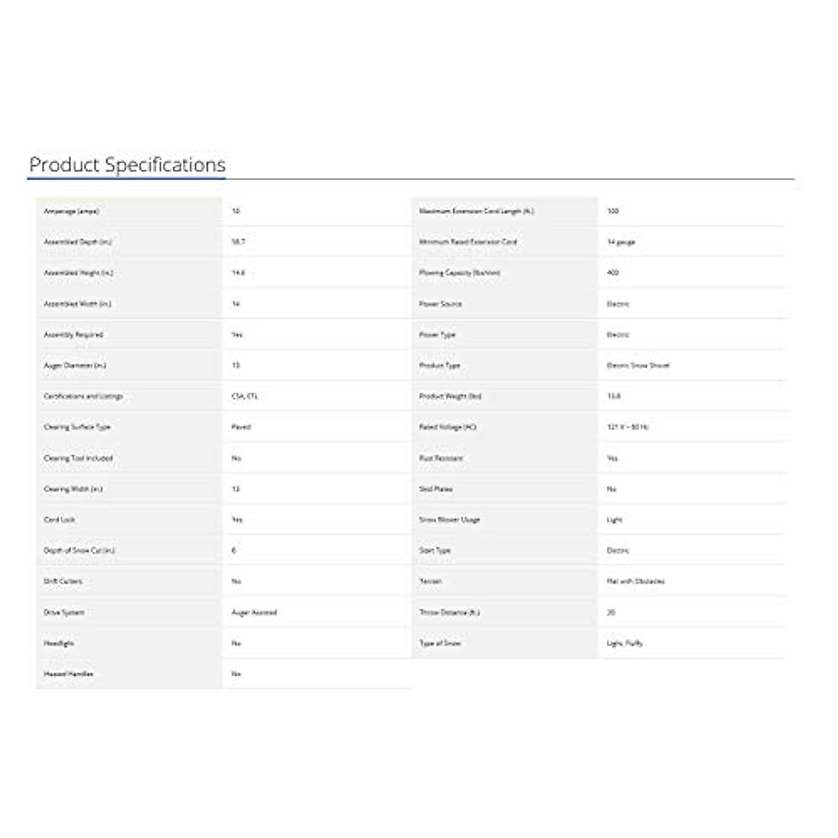 Snow Joe 323E 13-Inch 10-Amp Electric Snow Shovel