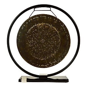 14" Gongs on the Au Courant Gong Stand - Includes Gong of your Choice, Stand, & Mallet/Traditional Chinese Gong/Great for Meditation & Sound Healing/Bronze Gong
