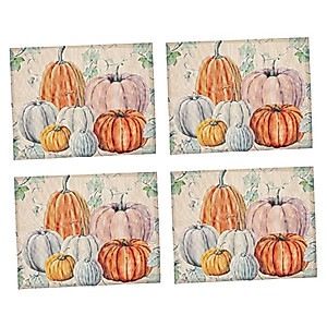 DOITOOL 4pcs Halloween Placemat Table Placemats Jute Placemat Home Decorations Thanksgiving Decorations Halloween Fall Pumpkin Placemats Autumn Table Mat Pumpkin Pattern Mats Kitchen Mats
