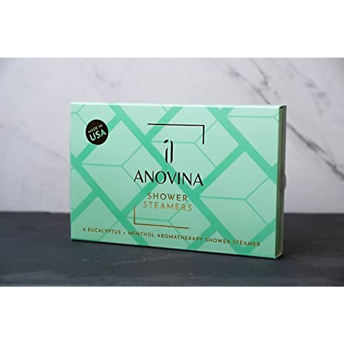 Anovina 6XL Shower Steamers Eucalyptus and Menthol - Made in USA - Aormatherapy Shower Steamers, Relaxation Bath Gifts for Women and Men, Eucalyptus for Shower, Shower Bombs Aromatherapy