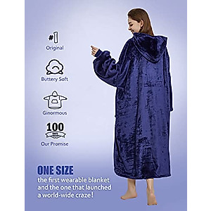 Vencede Oversized Warm Wearable Blanket for Men and Women, One Size Fits All (Purple)