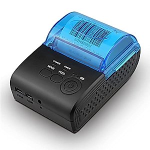 Yoidesu Mini Receipt Printer,58mm Portable Bluetooth Mobile Thermal Printer Compatible with Android Windows Vista Linux,Bluetooth 4.0 Label Printer Wireless (US Plug)