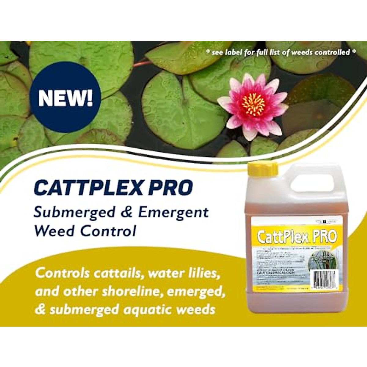CattPlex Pro - Aquatic Herbicide - Kills Cattails, Water Lilies, Grasses & More - Quart (32 Ounces)