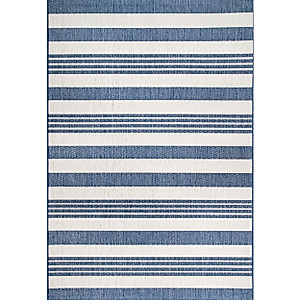 nuLOOM Robin Multi Stripe Indoor/Outdoor Area Rug, 10x14, Blue