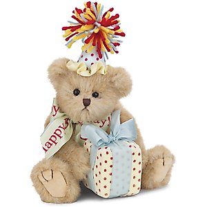 Bearington Happy Birthday Plush Suffed Animal Teddy Bear, 10"