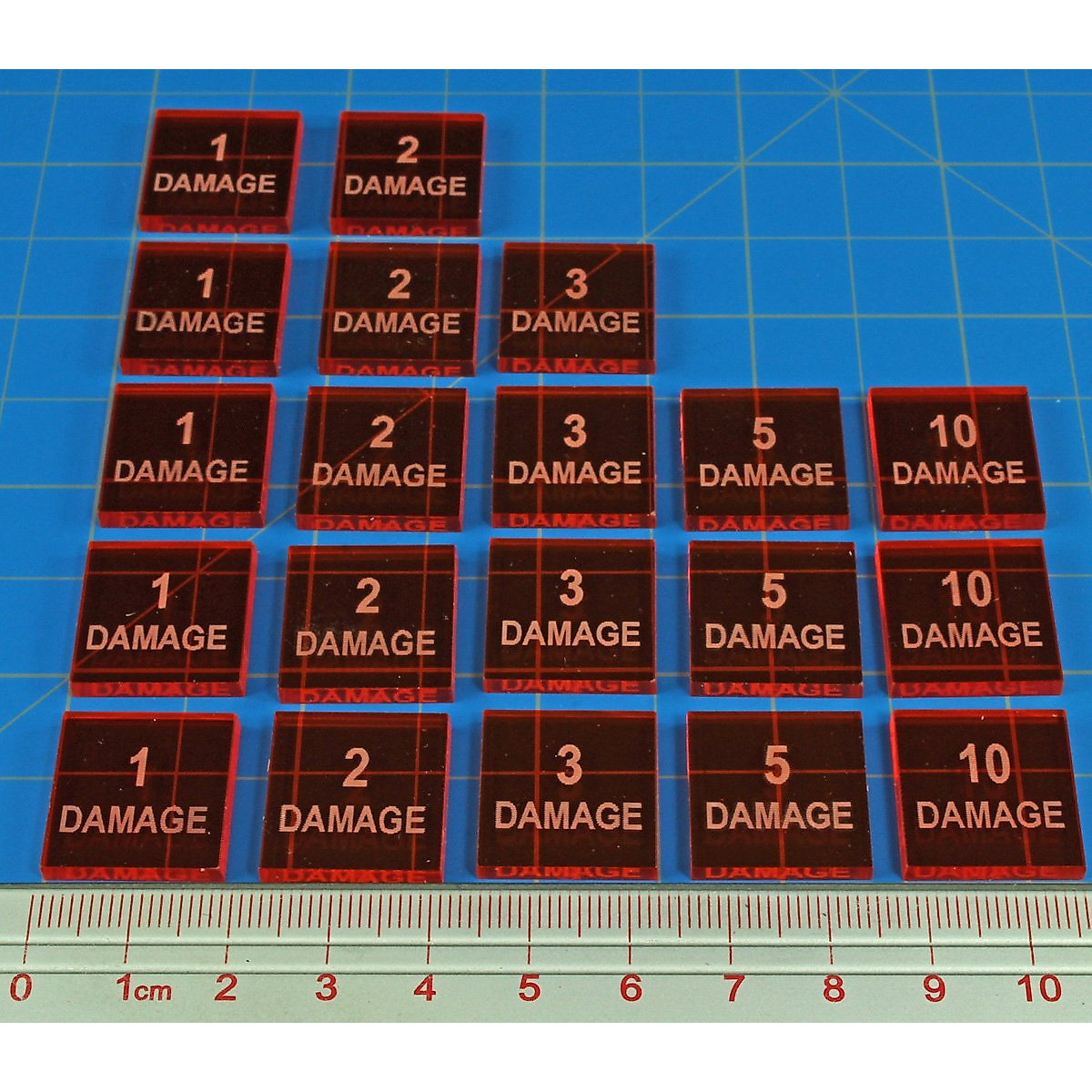 LITKO Numbered Damage Token Set, Fluorescent Amber (20)
