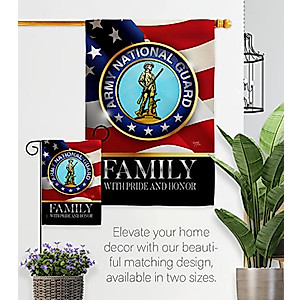 Breeze Decor Army National Guard Family Garden Flag Armed Forces ANG United State American Military Veteran Retire Official House Banner Small Yard Gift Double-Sided, Made in USA