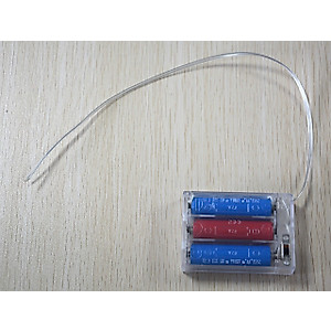 LAMPVPATH (Pack of 4) 3 AA Battery Holder with Switch, 4.5V Battery Holder with Switch, 3X 1.5V AA Battery Holder with Leads and Switch - Transparent