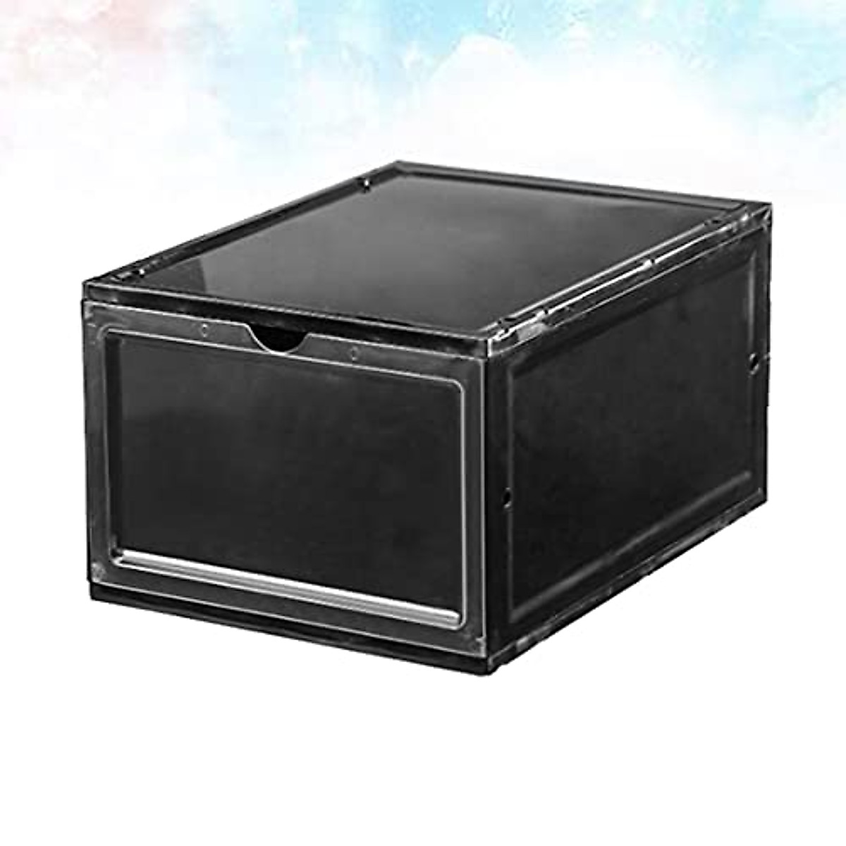 Toyvian Entryway Shoe Storage Bench Shoe Box Shoe Storage Boxes Magnetic Folding Stackable Shoes Cases Organizer Bins Container for Home Shop Black Shoes Container