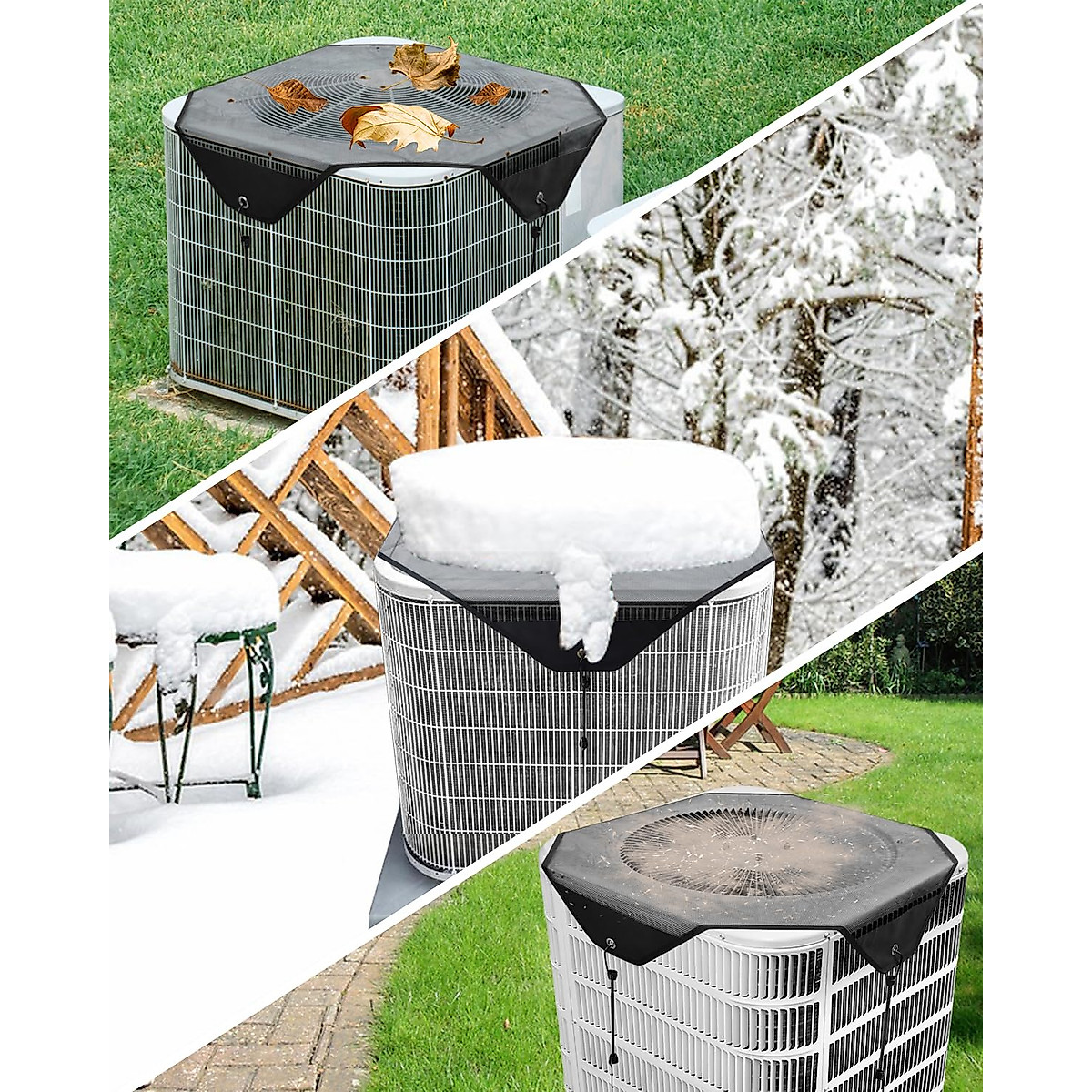 Aucanla Air Conditioner Cover for Outside Units,36" x 36" Central AC Covers , Top Universal Mesh Cover Defender for All Seasons