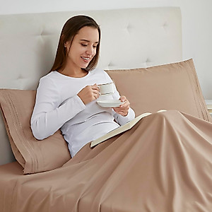 Nestl Taupe Pillow Cases Queen Size Set of 2, Soft Queen Pillow Case, 1800 Microfiber Queen Pillow Cases 2, Pillowcases Queen, Envelope Closure Pillowcase, Pillow Covers Queen Size, 20x30 Inches