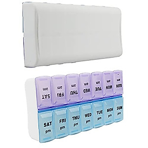 (TM) Weekly 7-Day AM and PM Travel Pill Container Medicine Box with 14 Compartments Home Supplies Organizers and Storage