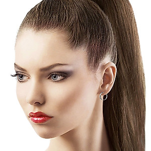 Galaxy Gold GG 14k Solid White Gold Endless Loop Hoop Timeless Earrings 2 mm Gauge/Thickness Available in Multiple Diameters - Segment Septum Lip Nose Round Hoop Tragus Helix Cartilage (0.55 Inch)