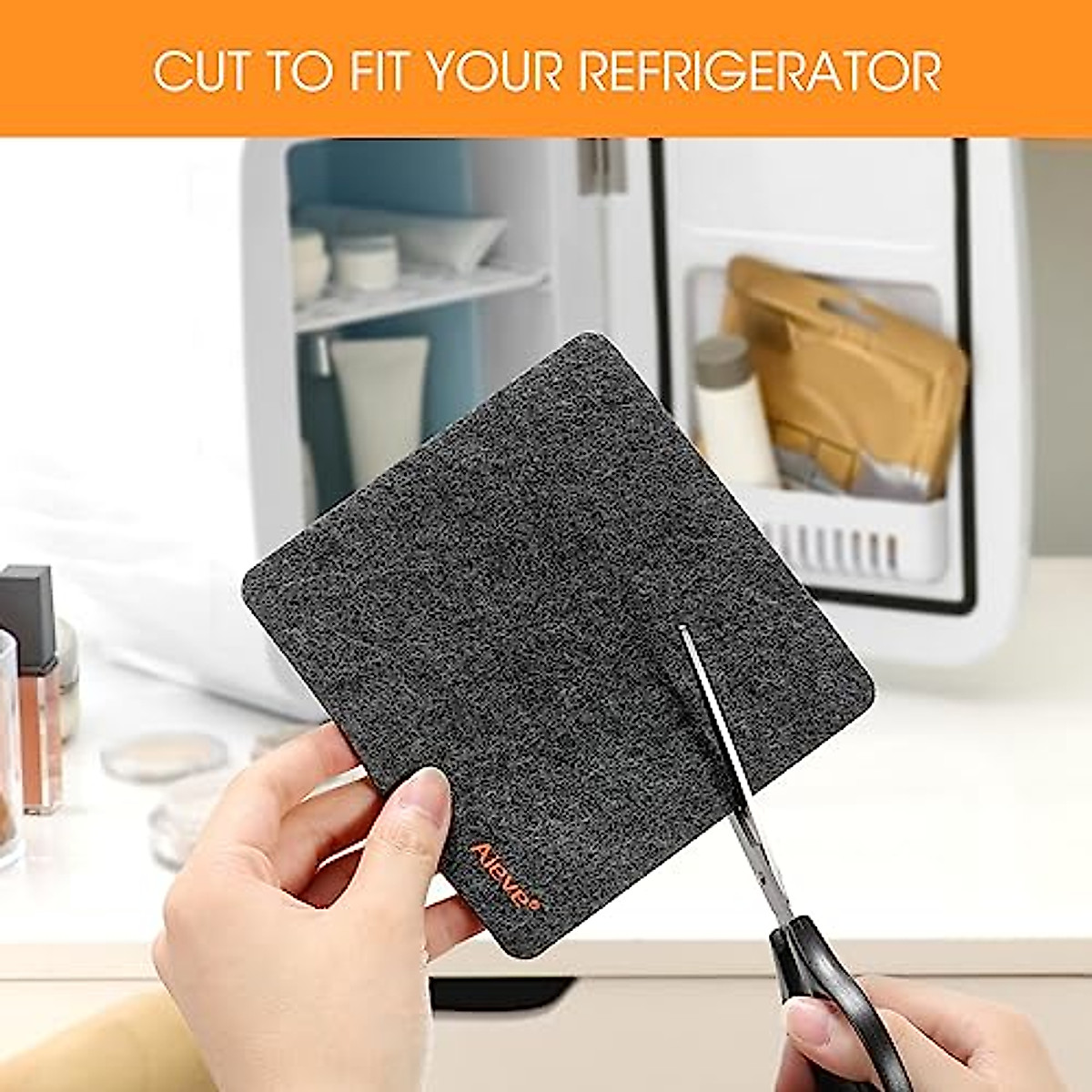 AIEVE Mini Fridge Mat for Stop Refrigerator Condensation, 4 Pcs Refrigerator Liners Mini Fridge Drip Tray to Prevent Small Refrigerator Sweating Inside