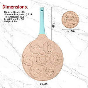 EJOYWAY Pancake Pan for Kids, Pancake Pan Nonstick, Mini Pancakes Maker, Pancake Griddle Crepe Maker Animal Pancake Mold Nonstick Pancakes with 7 Unique Cute Animal,Blue