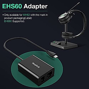 Yealink WH62 Wireless Headset with EHS60 Adapter DECT Headset with Microphone Teams Zoom Certified Noise Canceling Mic Compatible for Cisco Avaya Poly Grandstream Desk Phone IP VoIP Phones SIP Phones
