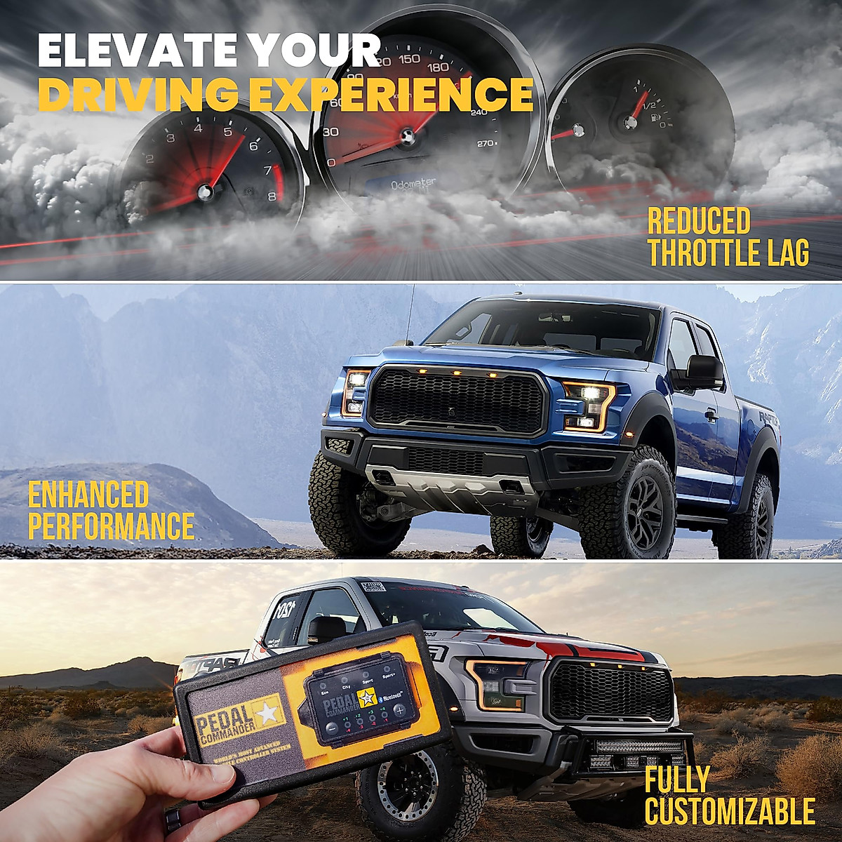 PEDAL COMMANDER for Ford F150 Trucks 2011-2024 Throttle Response Controller Fits: XL, XLT, STX, King Ranch, Lariat, Limited, Platinum, Harley Davidson, Raptor, Tremor, Ford F150 Truck Accessories