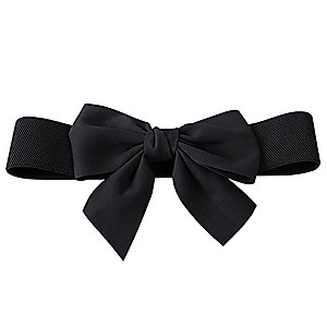 MUXXN Womens Summer Casual Waistband Retro Bowknot Buckle Belts (Black S)