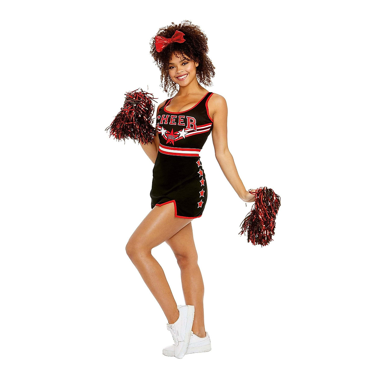 Dreamgirl Adult Cheerleader Costume, Womens Cheer Team USA Halloween Costume - Medium