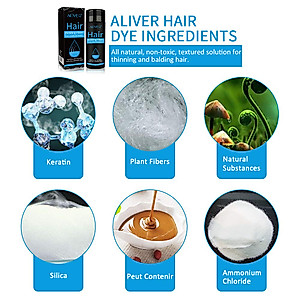 Hair Fibers for Thinning Hair With Spray,Undetectable Natural Formula,Thicker Fuller Hair in 15 Seconds,Instantly Conceal & Thicken Thinning or Balding Hair Areas,For Men&Women，Black
